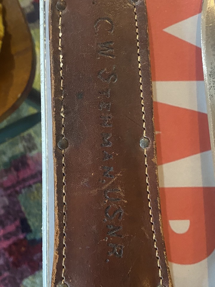 case US m3 straight guard Trench Knife smooth handle soldier signed WW2 ...