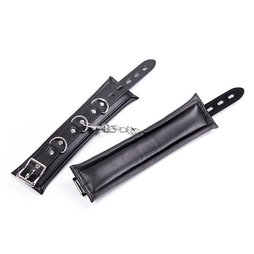PU Leather Soft Padded Binding Shackles Ankle Cuffs Chain Restraints | eBay