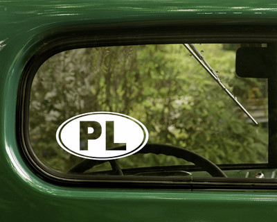 2 PL POLAND DECALs Oval Stickers For Bumper Car Window Rv Truck Laptop ...