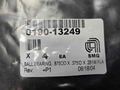 Applied Materials 0190-13249 BALL BEARING R6ZZ .875 OD X .375ID X .281 ...