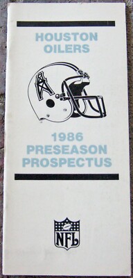 1986 Houston Oilers Pre Season NFL Football Prospectus | eBay