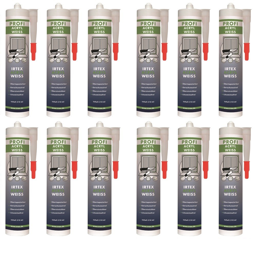 Bauacryl Acryl 12 x 310ml Weiss Dichtstoff Dichtmasse