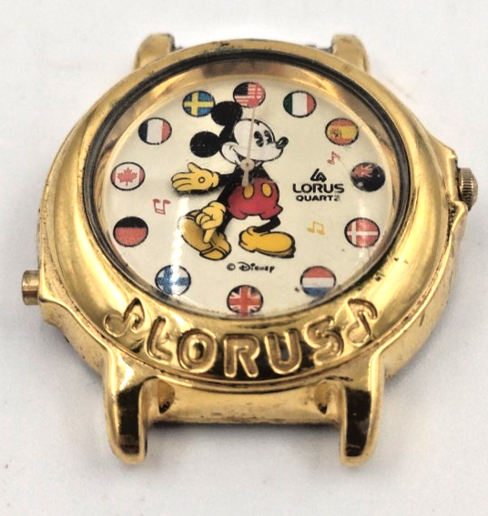 Walt Disney Mickey Mouse World Flag Lorus Quartz Watch Base V421-0020 ...