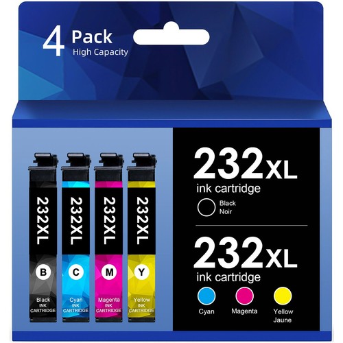 4-Pack 232XL Ink Cartridge compatible for Epson WorkForce WF-2950 XP ...