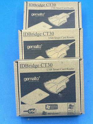 "LOT OF 3" IDBRIDGE CT30USB SMART CARD READER GEMALTO HWP1176851 | eBay