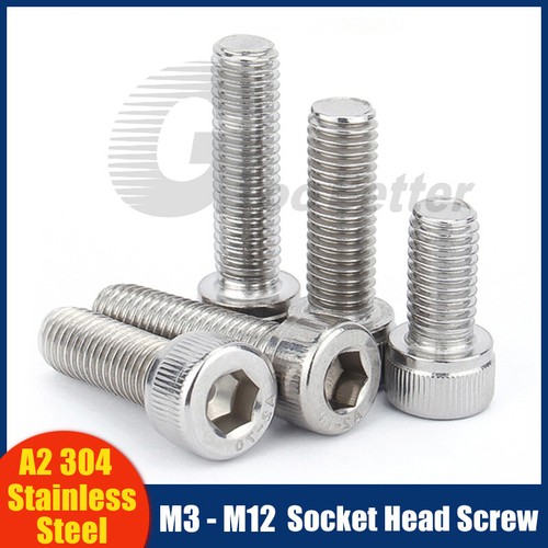 A2 Stainless Steel Hex Drive Socket Cap Head Screw Allen Bolt Left Hand ...