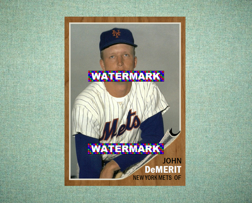 John DeMerit New York Mets 1962 Style Custom Baseball Art Card | eBay
