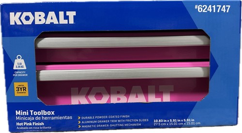 New Kobalt Mini 10.83-in Friction 2-Drawer HOT PINK Toolbox Model ...