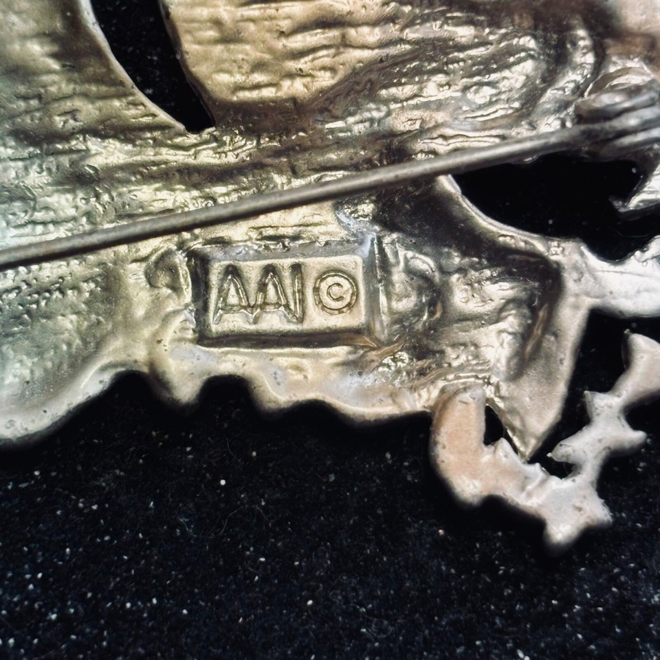 AAi brooch vintage angel glitter enameled wings star rhinestone ...