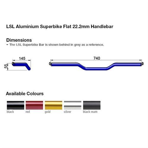 LSL Superbike Flat ALU Handlebar Black 22.2mm Kawasaki ER-5 1999 | eBay UK