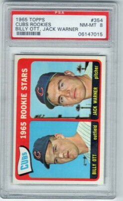 1965 Topps #354 Cubs Rookie Stars Billy Ott Jack Warner PSA 8 NM/Mint ...