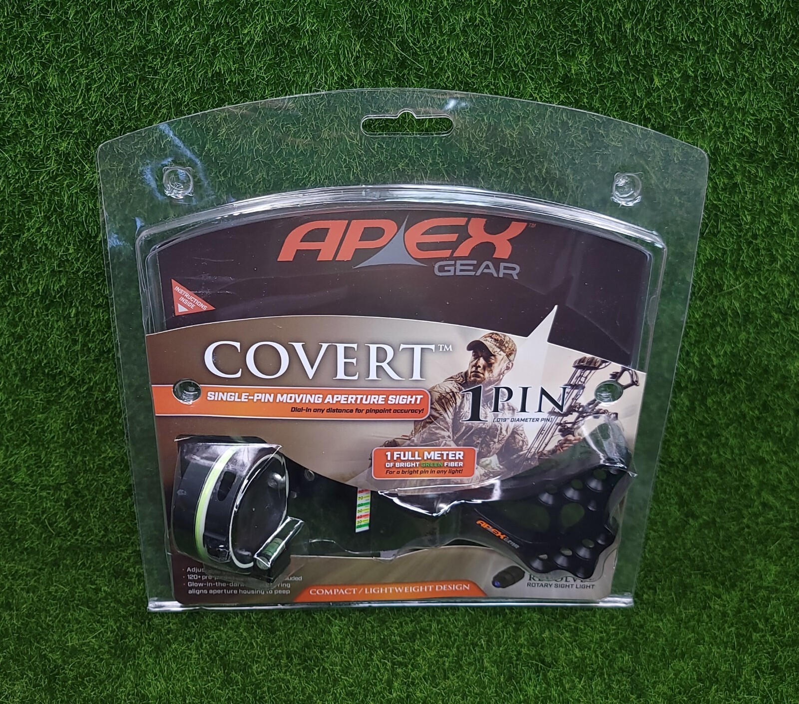 Apex Covert Single Pin Adjustable Green Dot Archery Bow Sight, Black ...