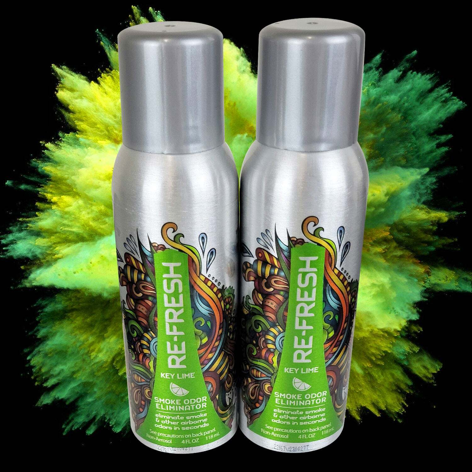 Re-Fresh Key Lime Smoke Odor Eliminator 4 FL OZ 118ML Non-Aerosol (2x ...
