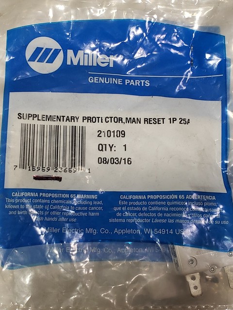 250V Circuit Protector Miller 210109 Supplementary Protector - Manual ...
