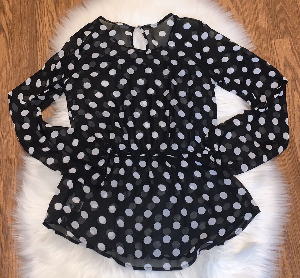 D-Signed Disney Descendants Girls XL Black & White Polka Dot Elastic ...