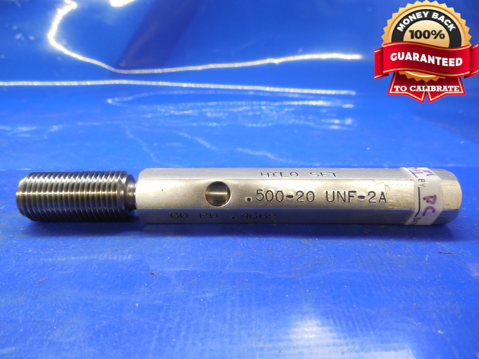 1/2 20 UNF 2A SET THREAD PLUG GAGE .5 GO ONLY P.D= .4662 1/2-20 UNF-2A ...