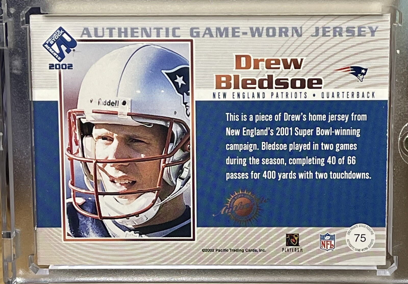 Drew Bledsoe 2002 Pacific Private Stock Reserve Game-Worn Patch Variation /201 | eBay
