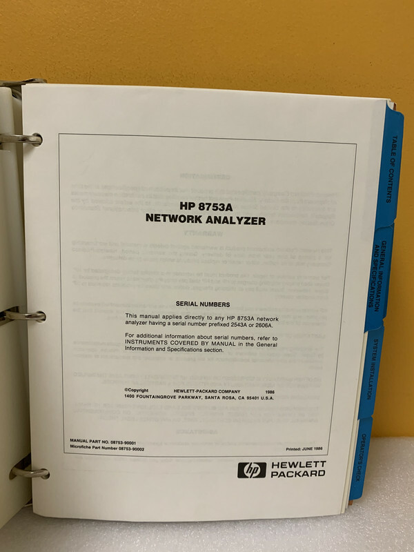HP 08753-90001 8753A Network Analyzer System Operating and Programming ...