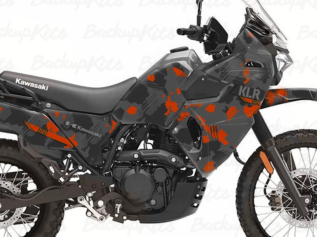 KAWASAKI KLR 650 2023 GRAPHICS KITS STICKER DECALS CAMO FULL COLORS ...