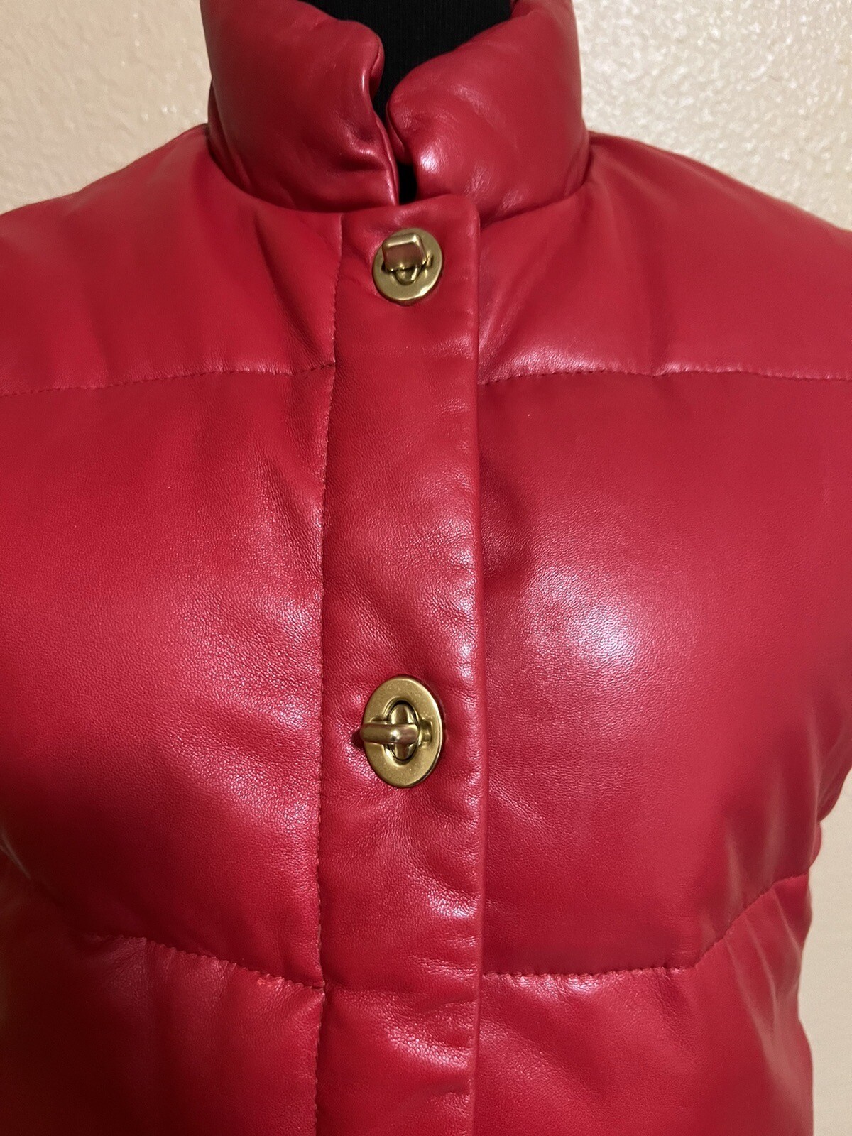 COACH WOMEN'S LEATHER DOWN PUFFER VEST SIZE XS - Gem