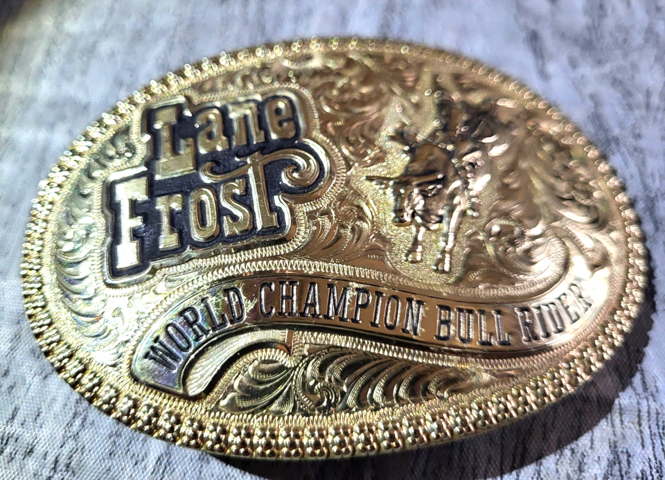 Gist Lane Frost World Champion Bull Rider Belt Buckle Rare Made in USA ...