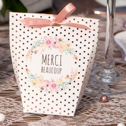 Boîte à dragées - Merci beaucoup - Carton multicolore - Lot de 6 pièces ...