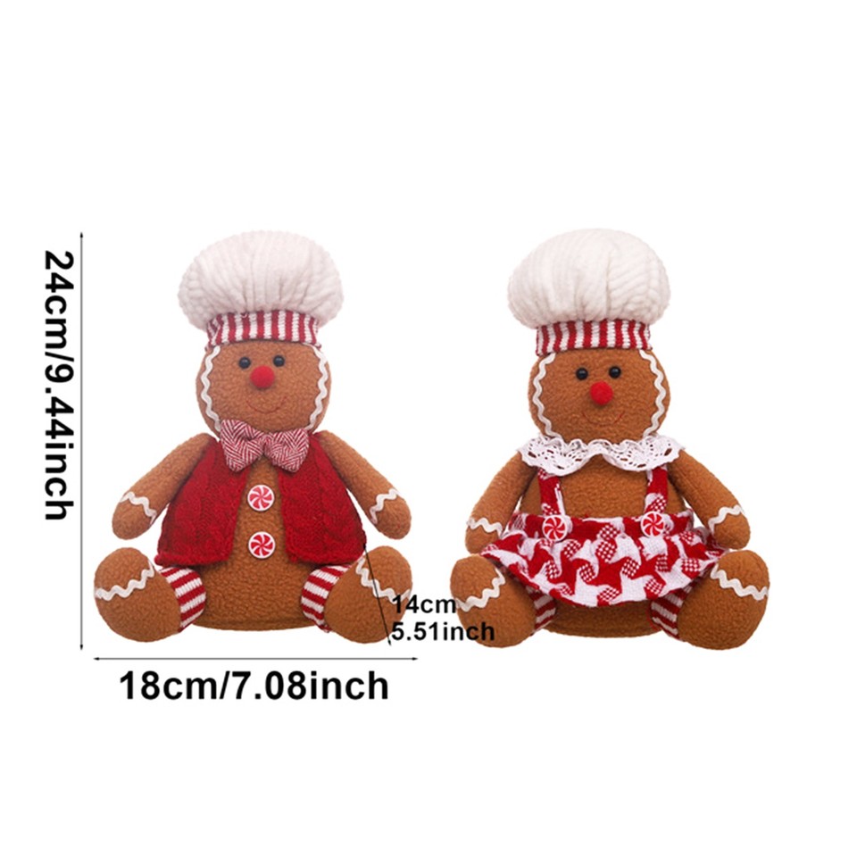 Soft Gingerbread Toy Christmas Doll Festive Plush Man for Holiday Decor ...