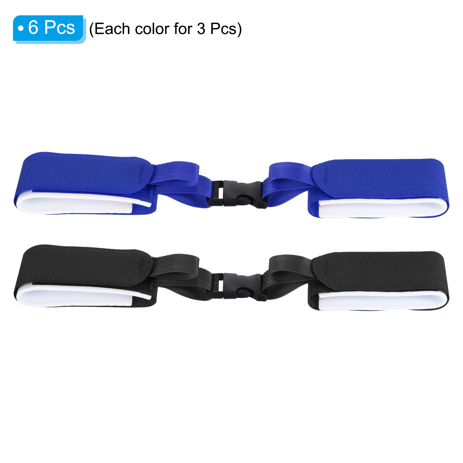 48cmx5cm Ski Strap Fasteners, 6 Pack Skis Pole Carrier Strap, Black ...
