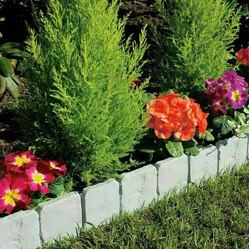 Garden Edging Plant Stone Effect Plastic Border Fence Yard Lawn Flower ...