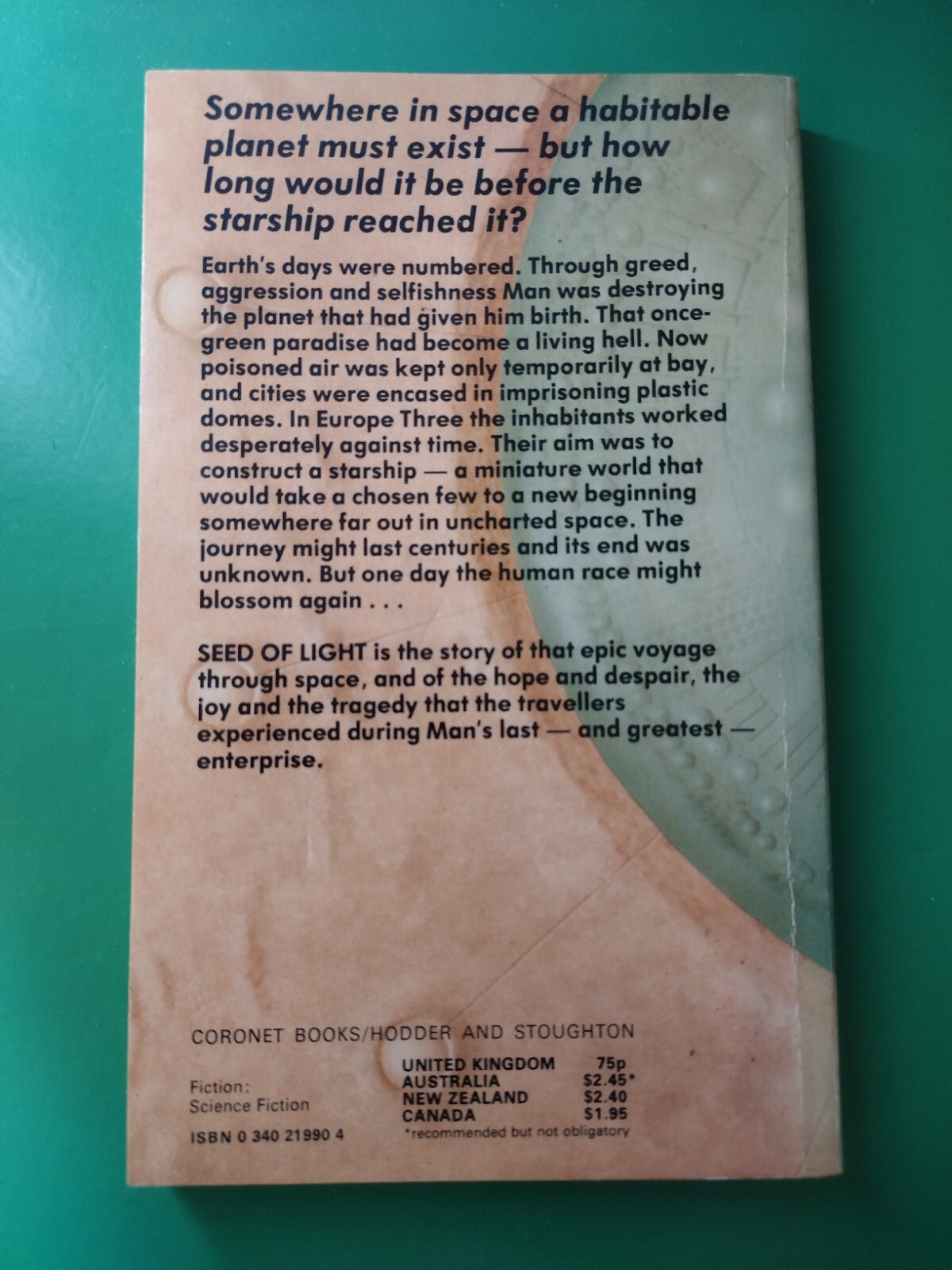 Seed of Light by Edmund Cooper - vintage SF, Coronet, 1977 - Jim Burns ...