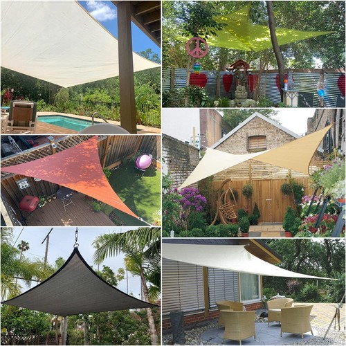 Rctangle Sun Shade Sail 190GSM 98% UV Extra Heavy Duty Triangle Shade ...