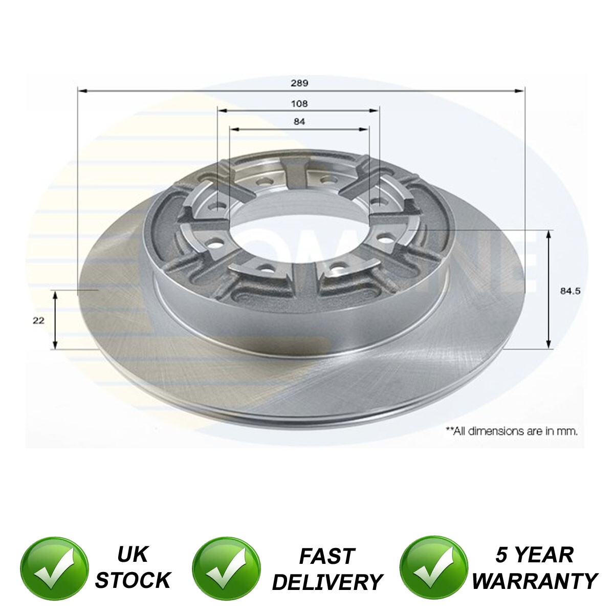 Brake Disc Rear SJR Fits Iveco Daily 1985- Daily Citys 2014- Daily Line ...