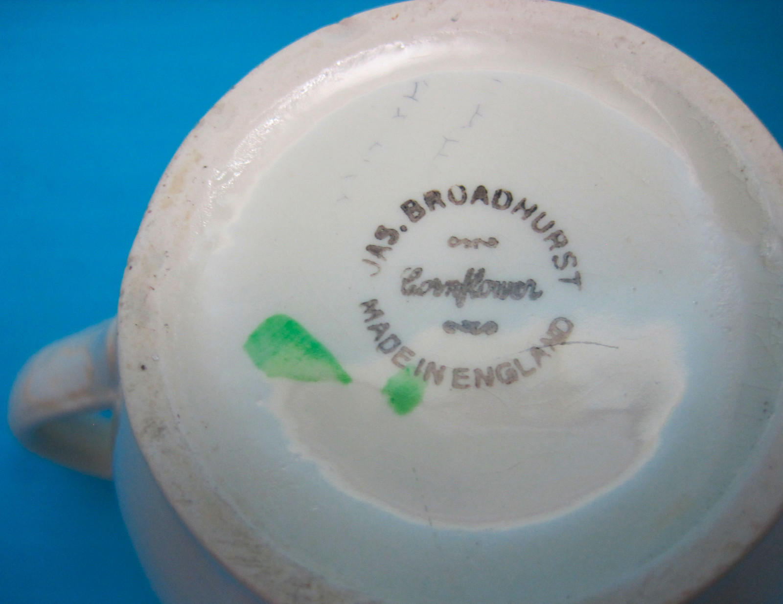 Pitcher Jas. Broadhurst Pottery England Cornflower Design Vintage Pink ...