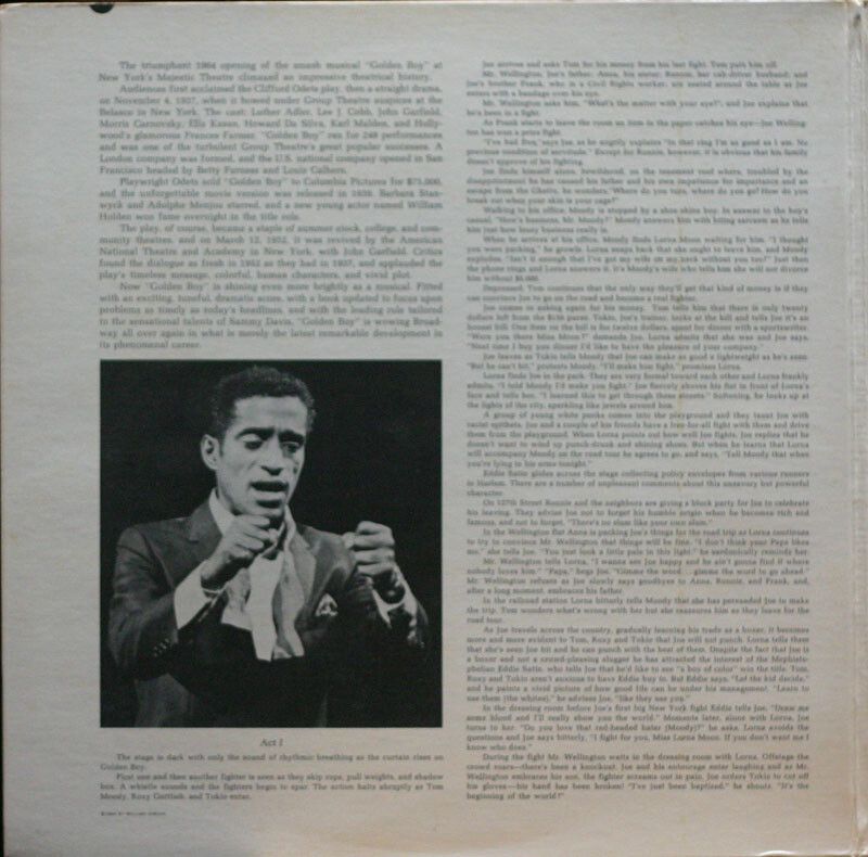 SAMMY DAVIS Golden Boy Capitol VAS 2124 ORIGINAL CAST 1964 33RPM | eBay