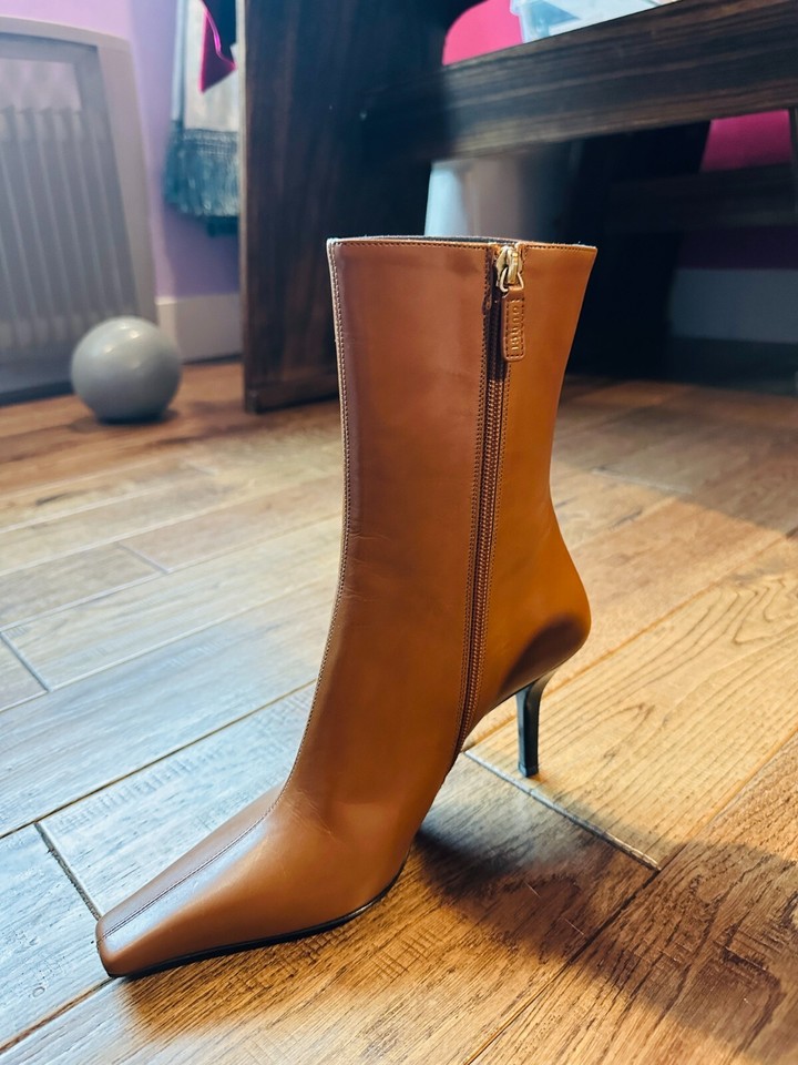 Gucci Women’s Cocoa 3” Stiletto Pointed Toe Boot Size 7 (Brand New) | eBay