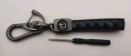 Honda Leather Keychain Car Key Ring With D Ring Fob Holder NEW | eBay