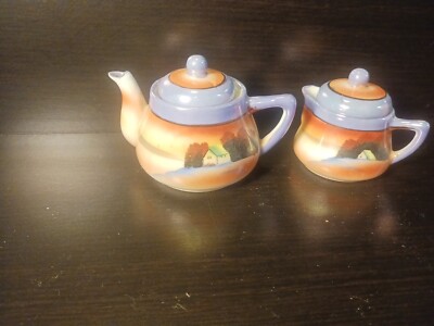 Vintage TAKITO TT Hand Painted Japanese Teapot, And Creamer, w/ Lids | eBay