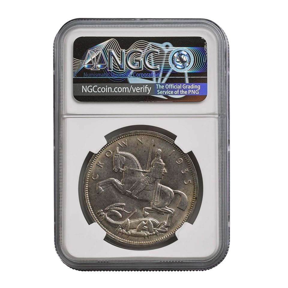 1935 - King George V - Rocking Horse Silver Crown Coin - Certified And ...