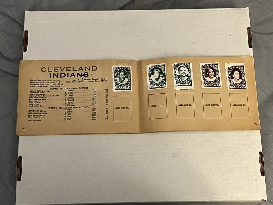 Vintage 1961 Topps Baseball Stamp Album Semi Complete with 80 Stamps ...