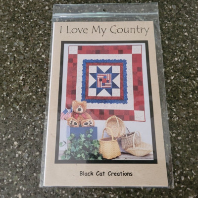 I Love My Country Black Cat Creations Wall Hanging 48x48 Quilt Pattern ...