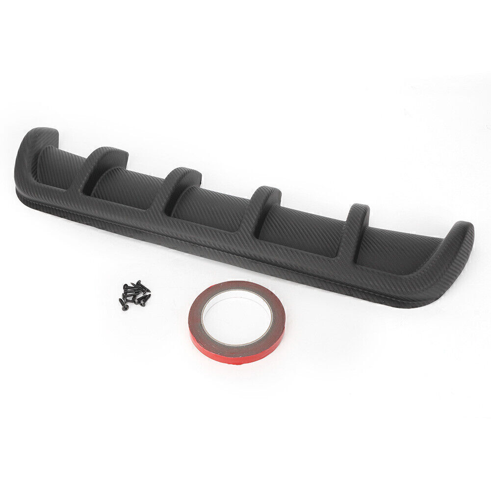 Black Universal Carbon Fiber Rear Shark 6 Fin Curved Bumper Lip ...