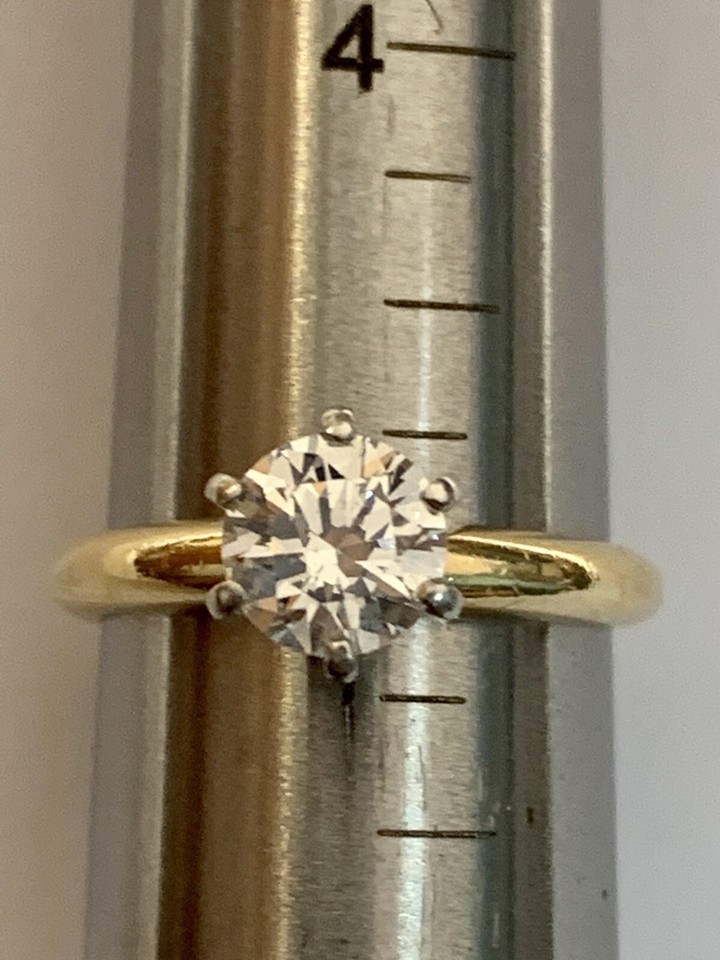 14k Solid Yellow Gold Diamond Ring. Estate, Vintage, .75 carats High ...