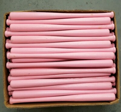 Lot of 28 Mini Souvenir Baseball Bats 18" Real Wood Blemish Bats Pink ...