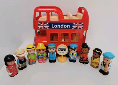 ELC Happyland London Red Double Decker Bus-Tourist Figures-Full Working ...