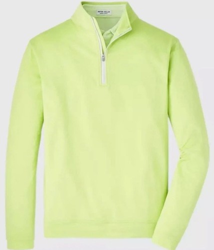 Peter Millar Mens Perth Melange Performance 1/4 Zip Golf Pullover Green ...