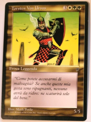 TORSTEN VON URSUS mtg Vintage Italian Magic the Gathering Card | eBay