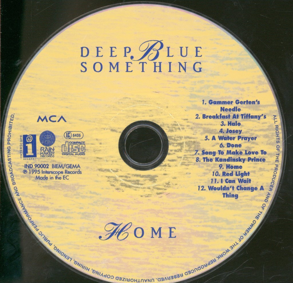 Deep Blue Something Home CD Europe Interscope 1995 Has info-sticker on ...