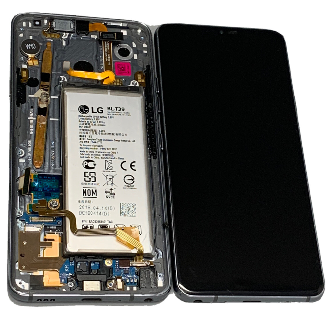 OEM LCD ASSEMBLY WITH FRAME AND PARTS COMPATIBLE FOR LG G7 ThinQ Gray ...