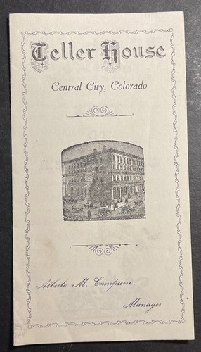 Teller House Central City Colorado multi-fold brochure Alberto M ...