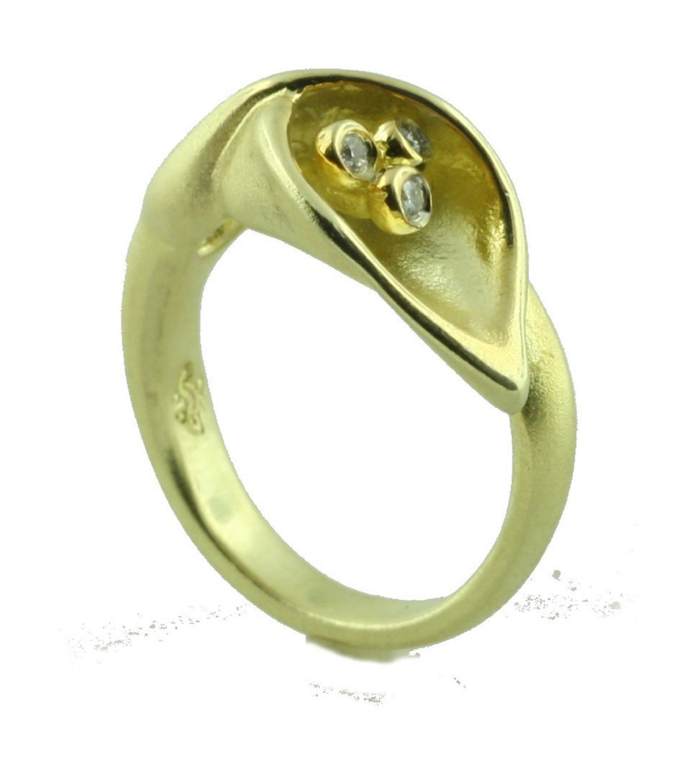 NEW: Calla Lily Ring- Sterling Silver & diamonds. Solid Gold or 18K ...